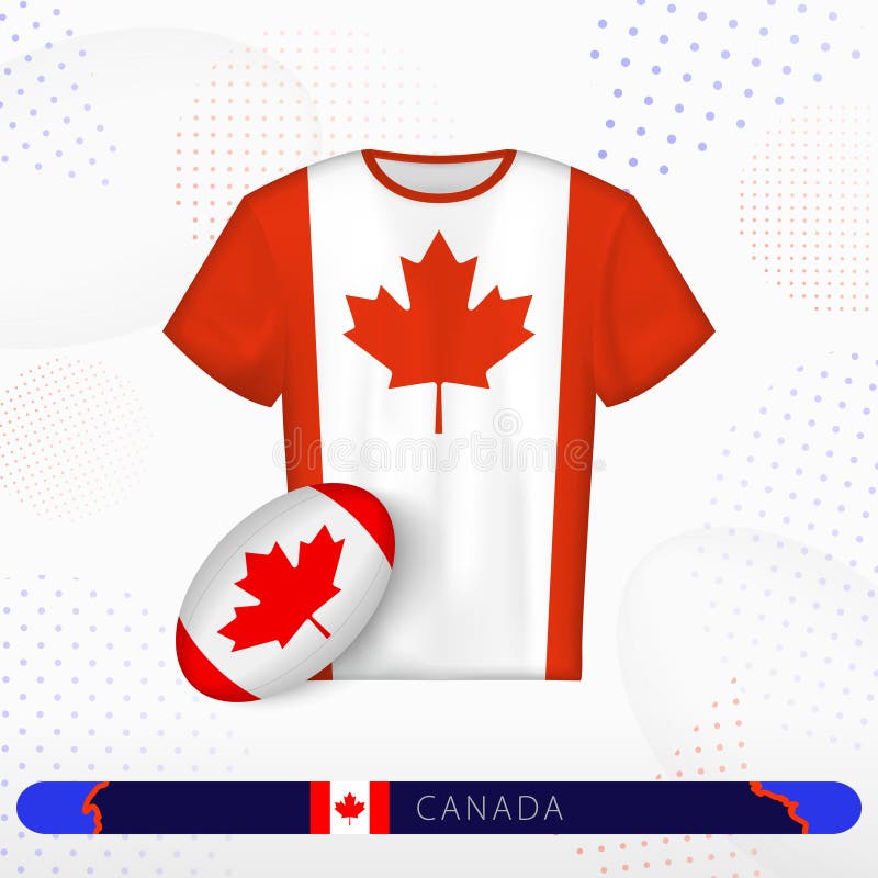 Canada Rugby Jersey with Rugby Ball of Canada on Abstract Sport ...