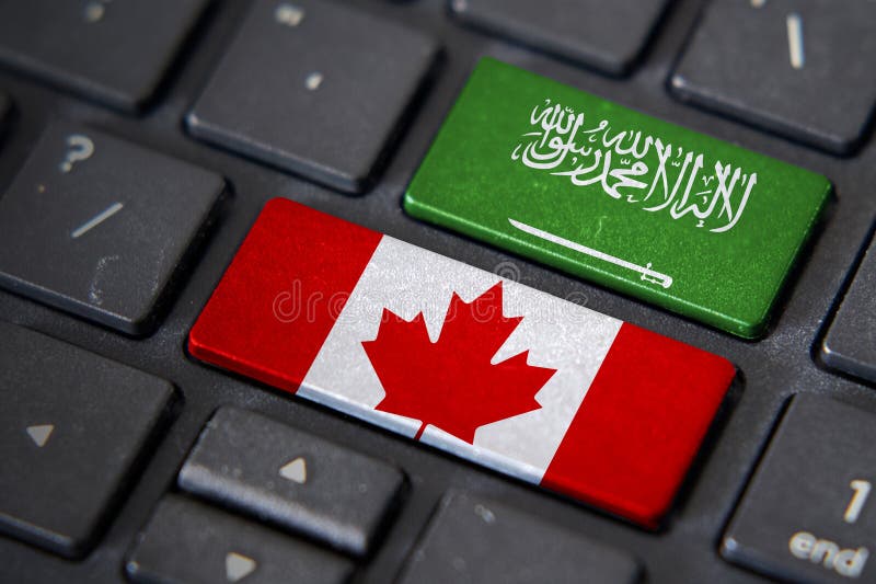 Canada and Saudi Arab Flags on Computer Keyboard Stock Photo - Image of ...