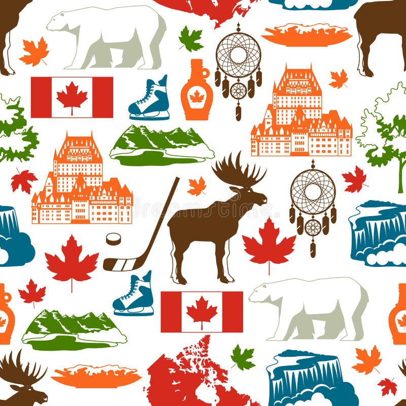 Canada seamless pattern. stock vector. Illustration of pattern - 127220151