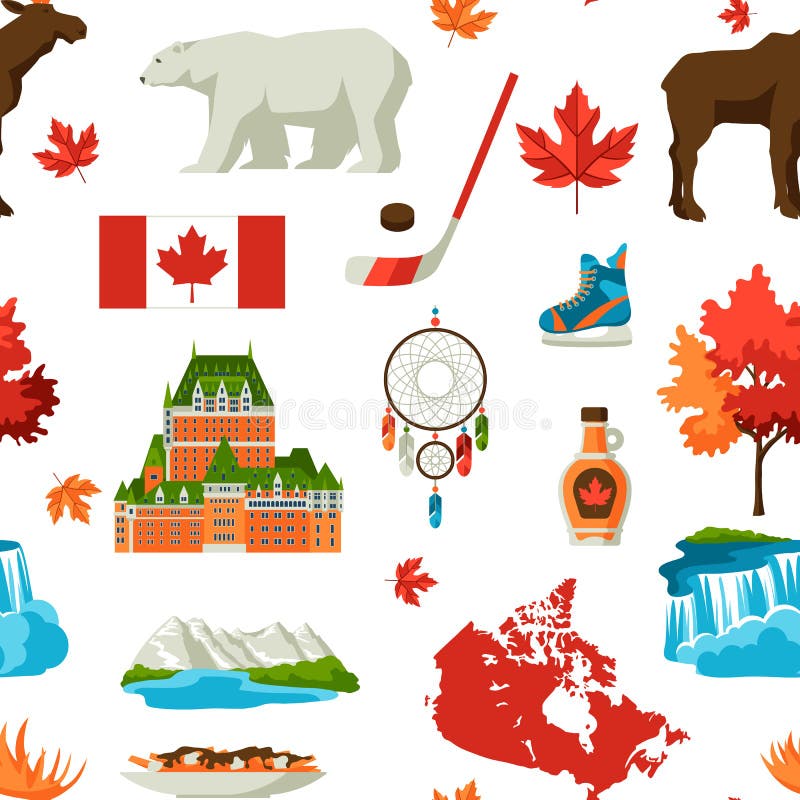 Canada seamless pattern. stock vector. Illustration of pattern - 127220151