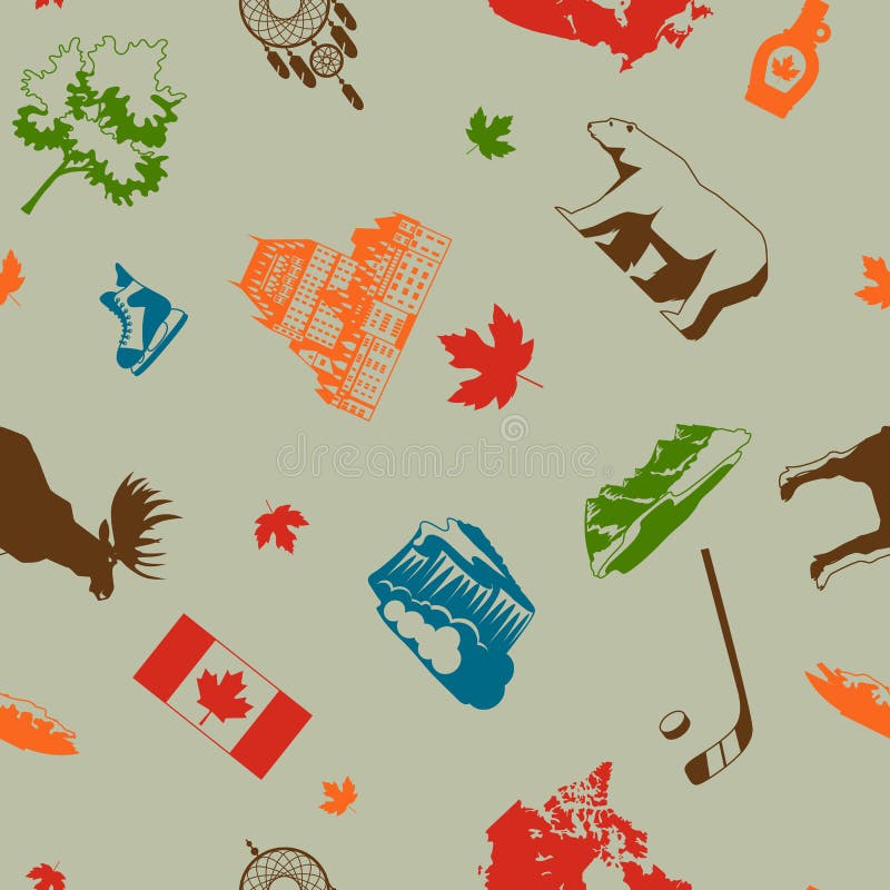Canada seamless pattern. stock vector. Illustration of pattern - 127220151