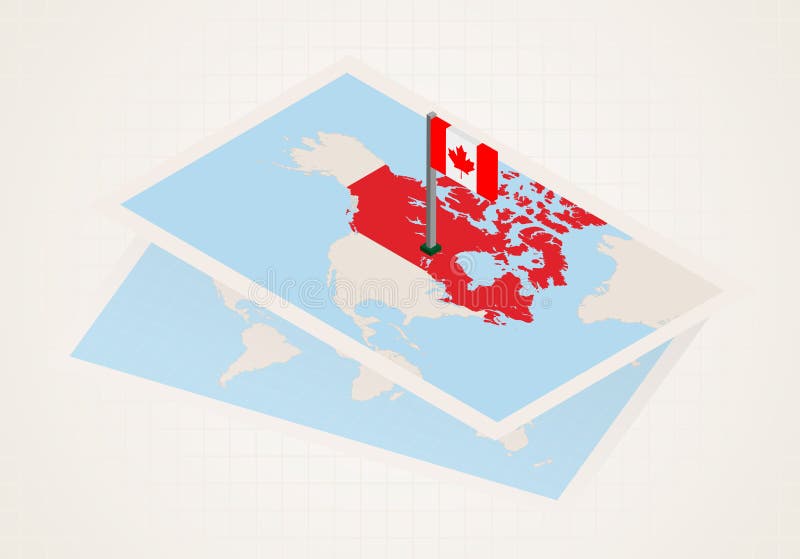Canada Selected on Map with Isometric Flag of Canada Stock Vector ... Canada Selected on Map with Isometric Flag of Canada Stock Vector ...