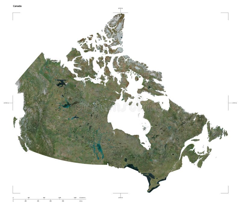 Canada Shape on White. High-res Satellite Stock Illustration ...