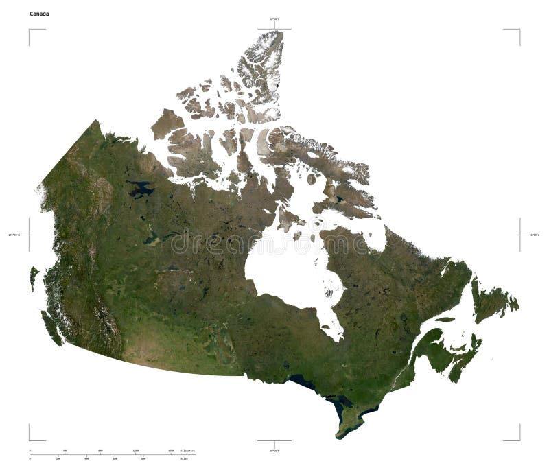 Canada Shape on White. Low-res Satellite Stock Illustration ...
