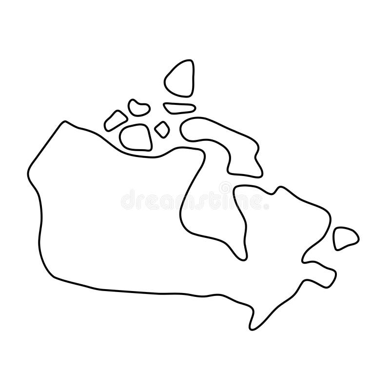 Canada Simplified Vector Outline Map Stock Vector - Illustration of ...