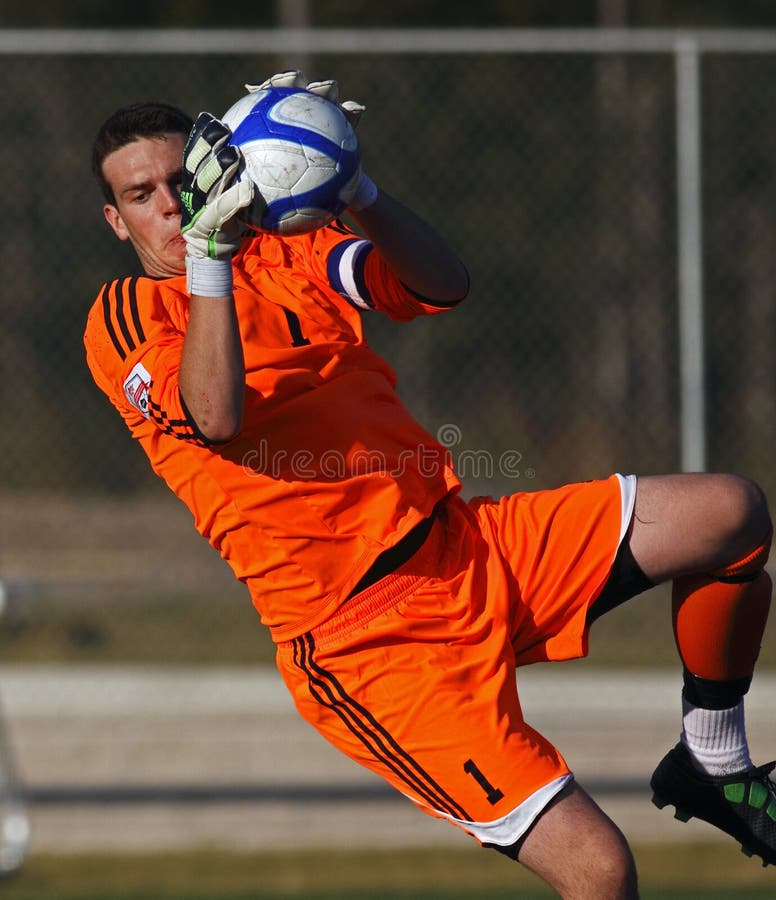 A Diving Goalkeeper Missing a Save !! Stock Photo - Image of loser ...