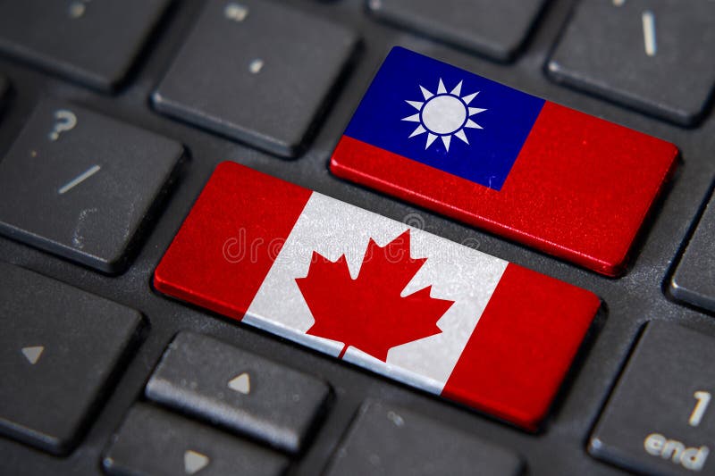 Canada and Taiwan Flags on Computer Keyboard Stock Image - Image of ...