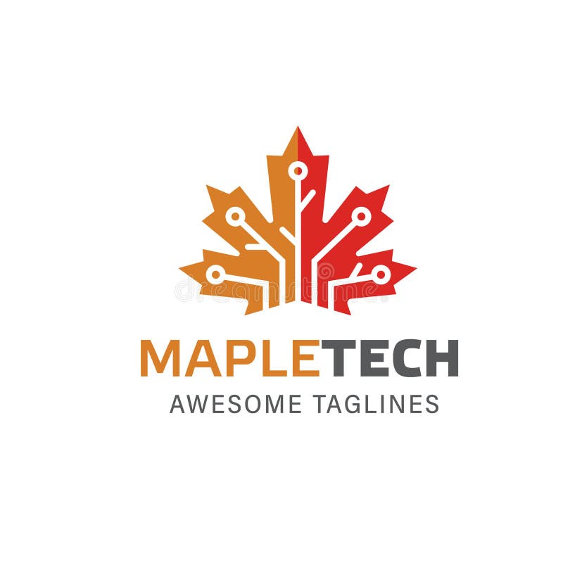 Canada Tech Vector Logo Design Stock Vector - Illustration of flat ...