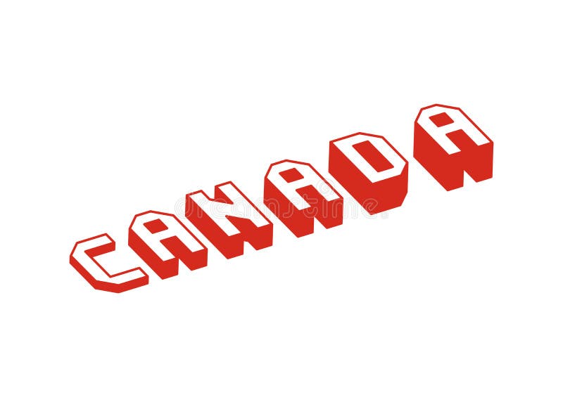Canada Text with 3d Isometric Effect Stock Vector - Illustration of ...