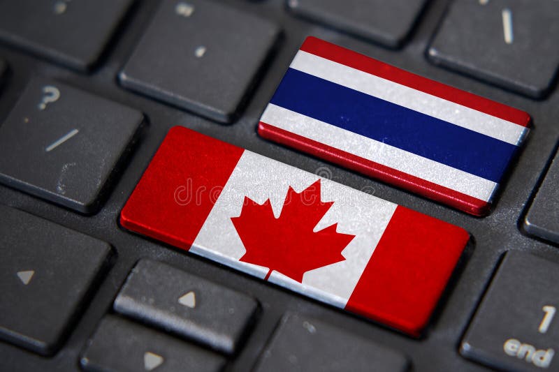Canada and Thailand Flags on Computer Keyboard Stock Photo - Image of ...