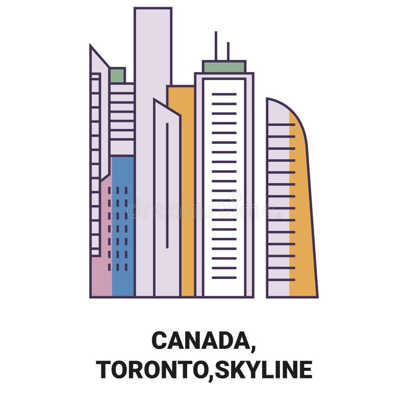 Canada, Toronto,Skyline Travel Landmark Vector Illustration Stock ...