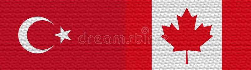 Canada and Turkey Turkish Fabric Texture Flag Stock Illustration ...