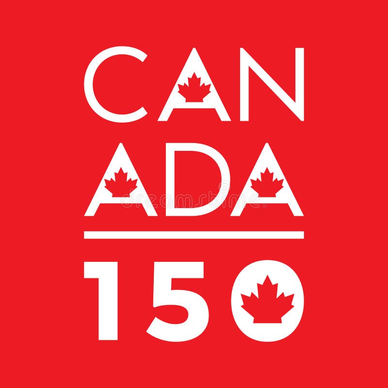 Canada 150th Anniversary Logo. Maple Leaf with Typography. Canada 150 ...