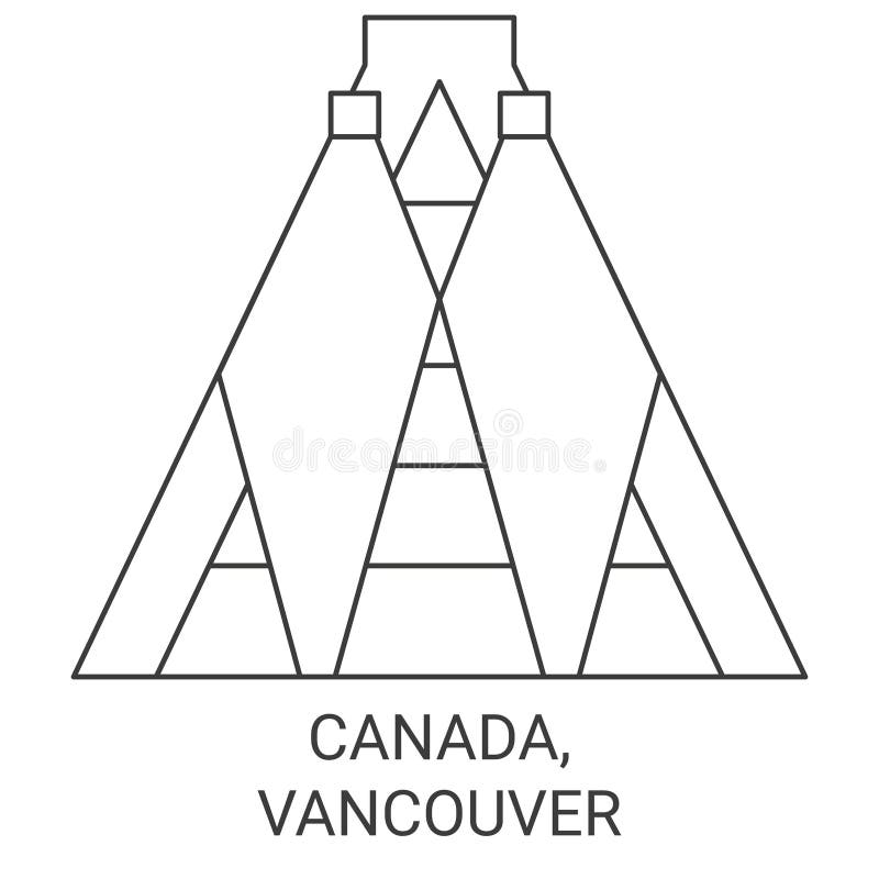 Canada, Vancouver Travel Landmark Vector Illustration Stock Vector ...