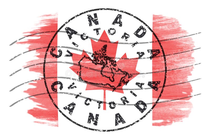 Canada Victoria Seal Map Design Stock Illustration - Illustration of ...