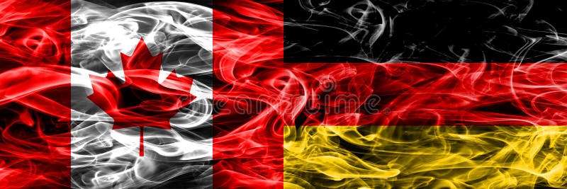Canada Vs Germany Smoke Flags Placed Side by Side. Canadian and Stock ...
