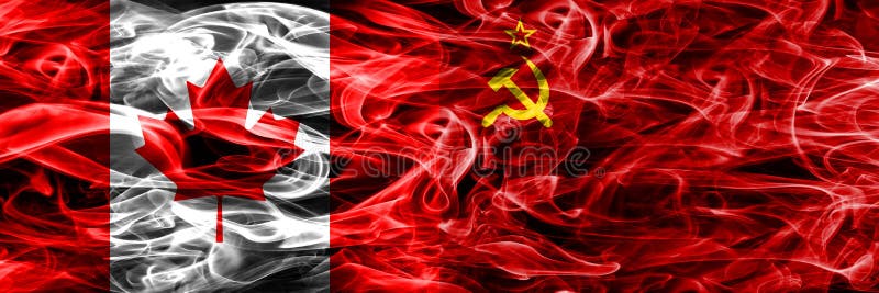 Canada Vs USSR Smoke Flags Placed Side by Side. Canadian and USS Stock ...