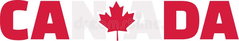 Canada word with flag stock illustration. Illustration of maple - 107150909