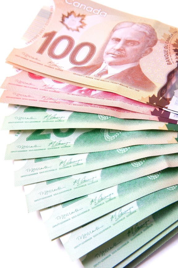 Canadian bank notes stock photo. Image of isolated, exchange - 31399328