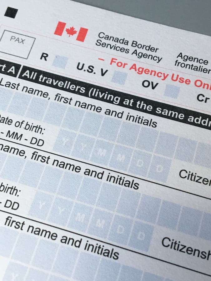 Canadian Border Services Declaration Form Editorial Image - Image of ... Canadian Border Services Declaration Form Editorial Image - Image of ...
