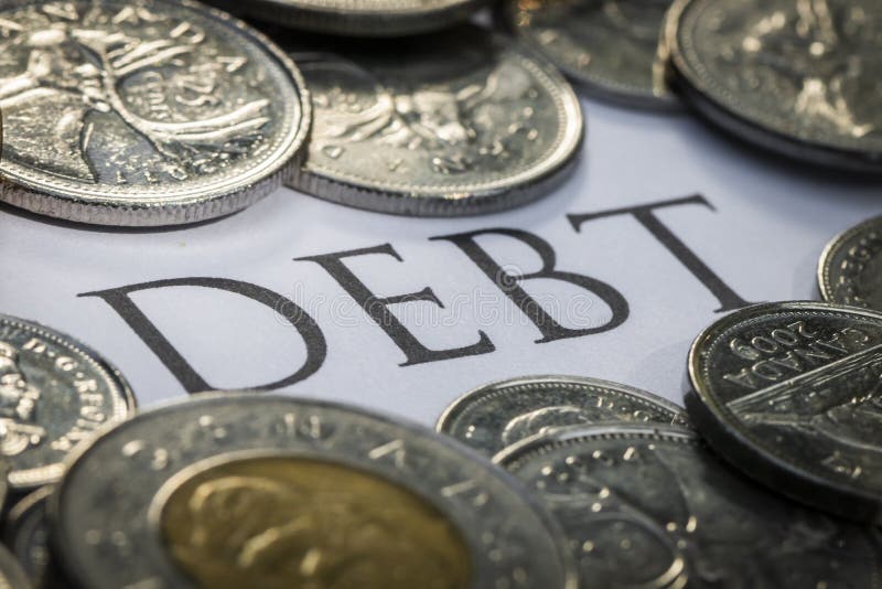 Canadian Cash with the Word Debt in the Middle Editorial Photo - Image ...