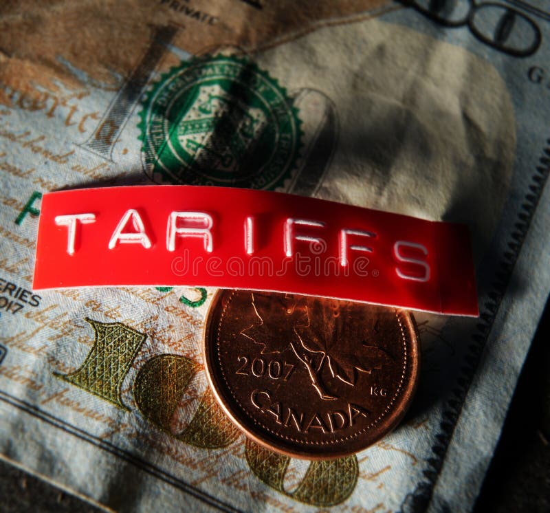 Canadian Coin Tariff Label Us Hundred Dollar Bill Stock Photos - Free ...