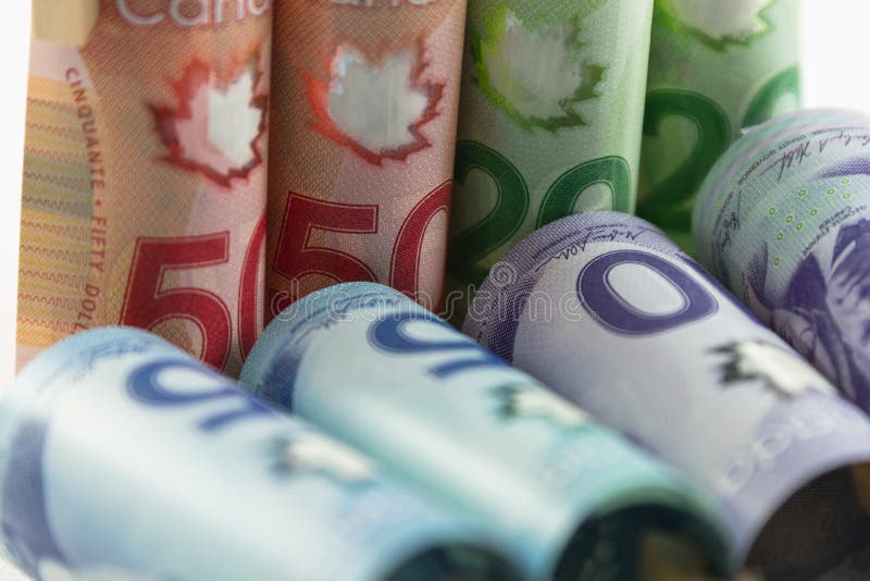 Canadian Dollar Bills on a Table, Canadian Currency Editorial Stock ...