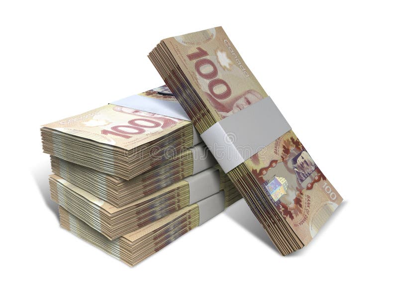 Canadian Dollar Notes Bundles Stack Stock Image - Image of range ...