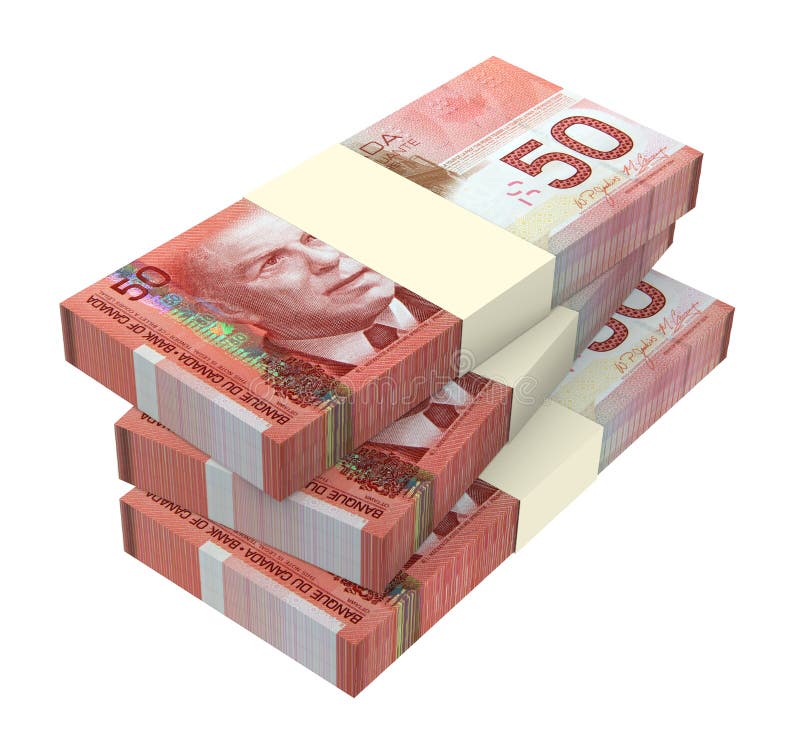 Canadian Dollars Money Isolated on White Background. Stock Illustration ...