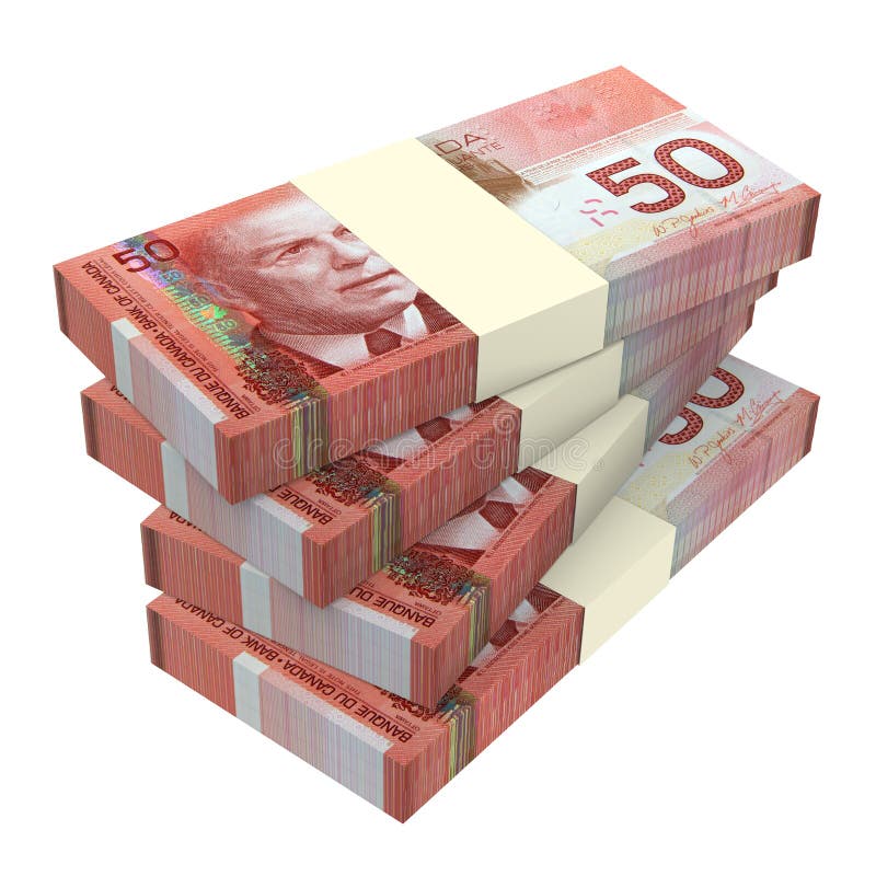 Canadian Dollars Money Isolated on White Background. Stock Illustration ...