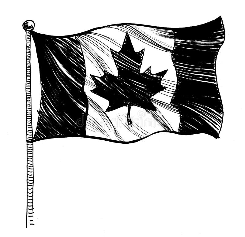 Canadian Flag Black White Stock Illustrations – 1,454 Canadian Flag ...