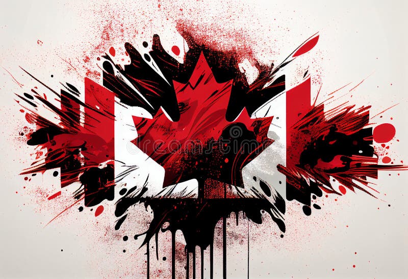 Canadian Flag in Abstract Style. AI Generated Stock Image - Image of ...