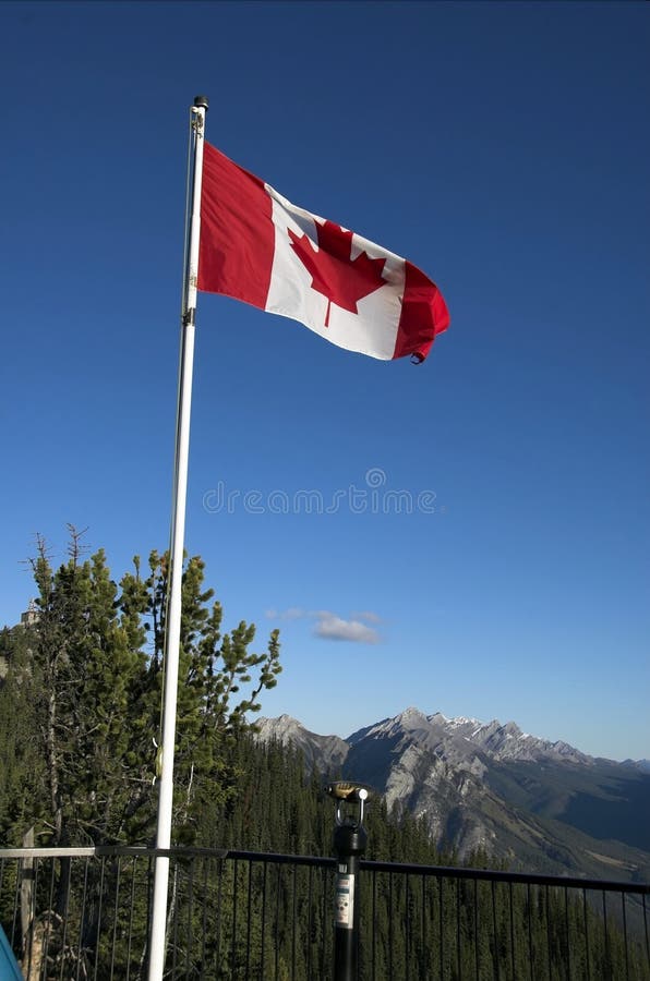 Canadian Flag, Banff stock photo. Image of environment - 6546304