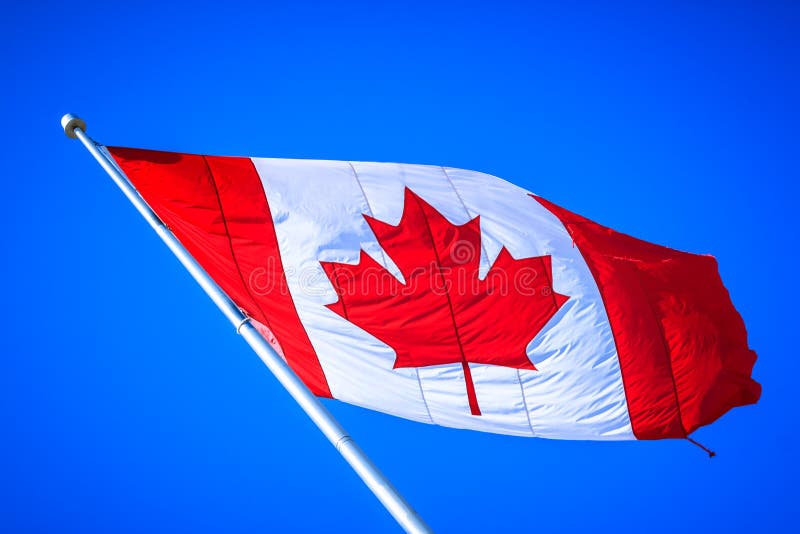 Canadian flag stock image. Image of leaf, blue, canada - 86654541
