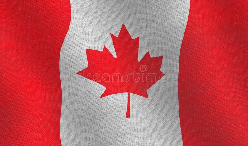 Canadian Flag with Fabric Structure Stock Illustration - Illustration ...