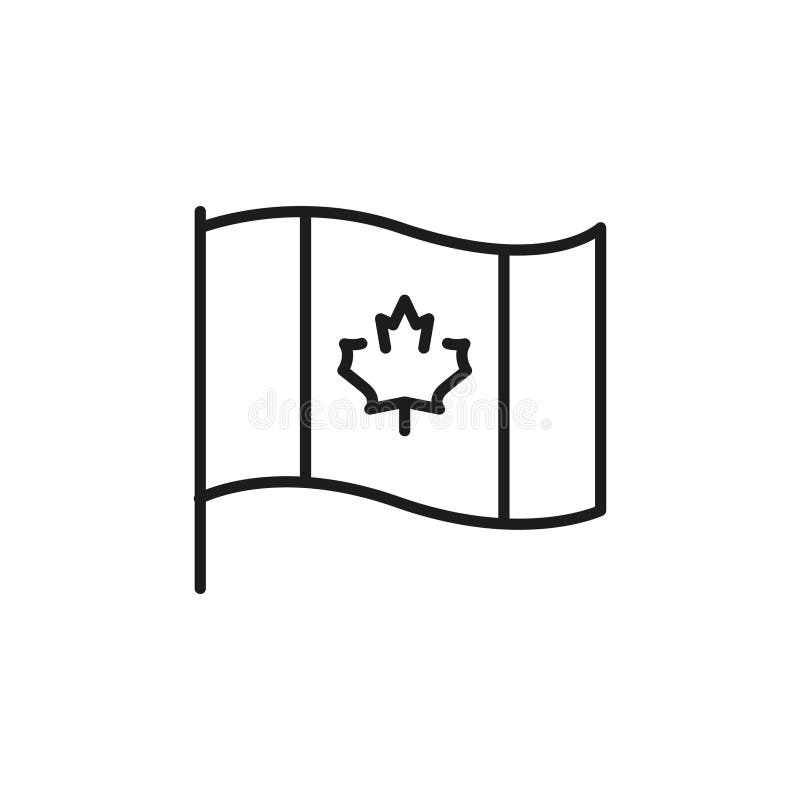Canadian Flag Icon stock vector. Illustration of location - 323713520