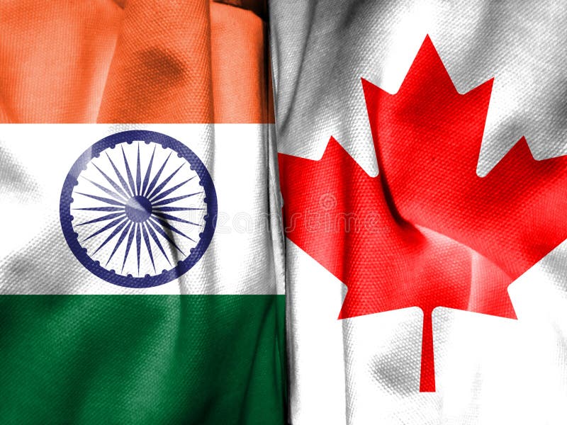 The Canadian Flag and the Indian Flag are Both Made from Fabric ...