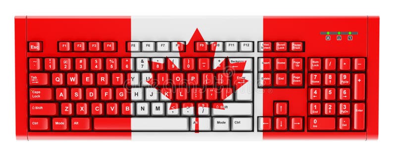 Canadian Flag Painted on Computer Keyboard Stock Illustration ...