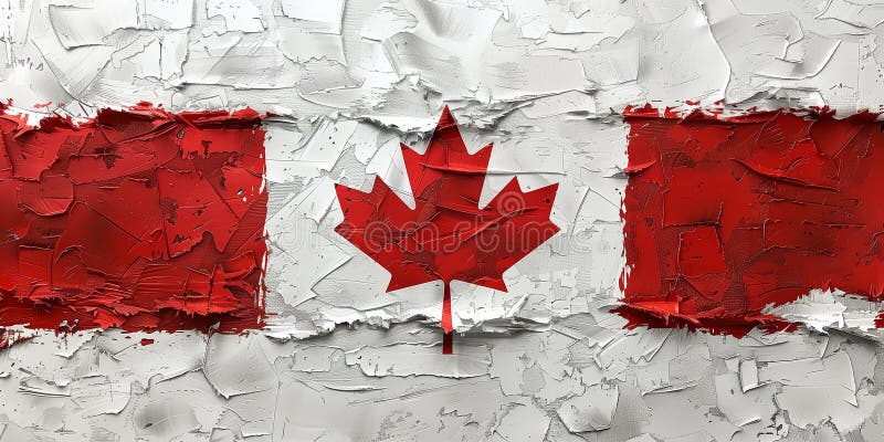 Canadian Flag Painted on a White Wall Stock Photo - Image of patriotism ...