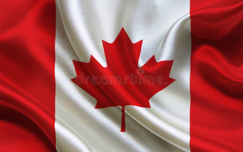 Canadian Flag with Red Maple Leaf and White Background. Stock Photo ...