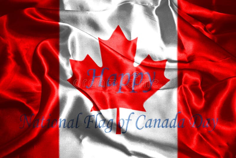 Canadian Flag with Text Happy National Flag of Canada Day Stock ...