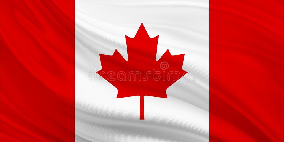 Canadian Flag Wave Canada Day 3D Render Stock Illustration ...
