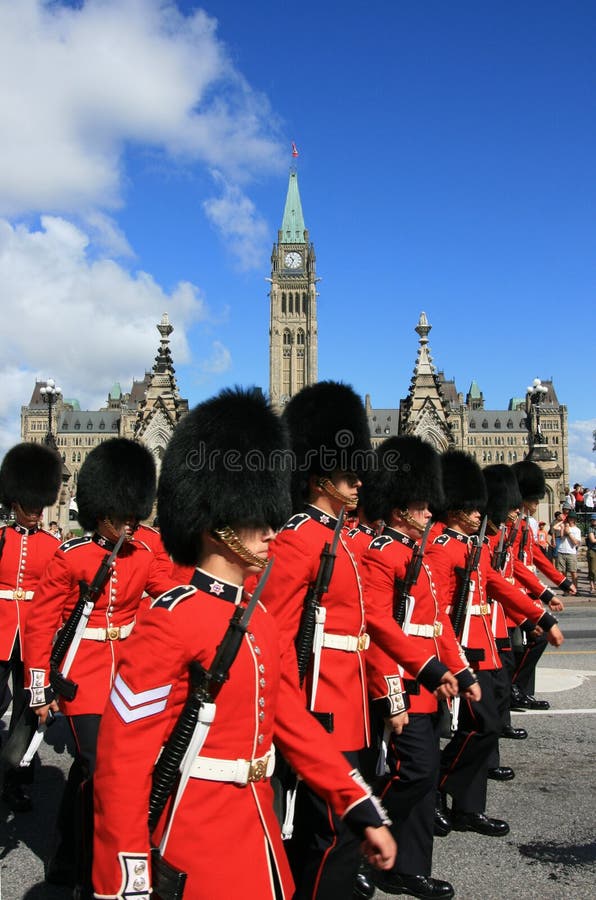 Canadian Guards Marching editorial image. Image of downtown - 8189540