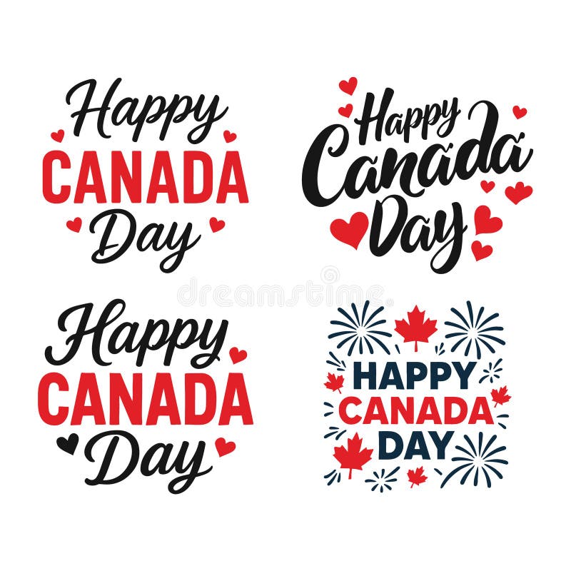 Canadian Holiday Vector Typography Design Stock Vector - Illustration ...