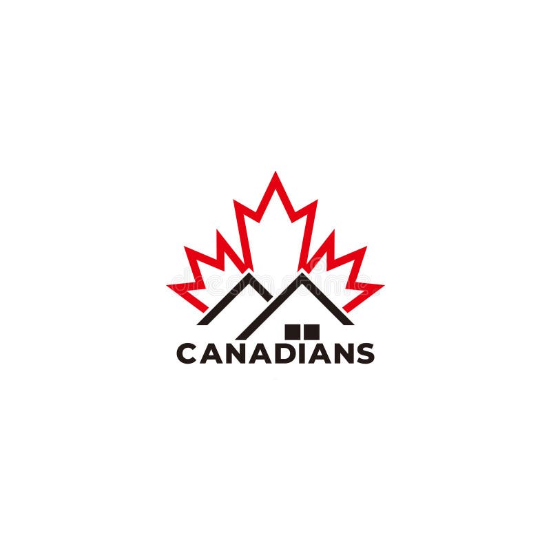 Canadian Leaf Property Symbol Logo Vector Stock Vector - Illustration ...