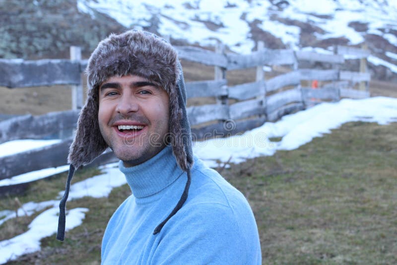 Canadian Man Smiling in the Mountains Stock Photo - Image of model ...