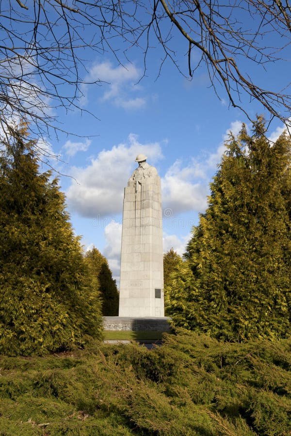 First World War Canadian Brooding Soldier Memorial St Julien Ypres ...