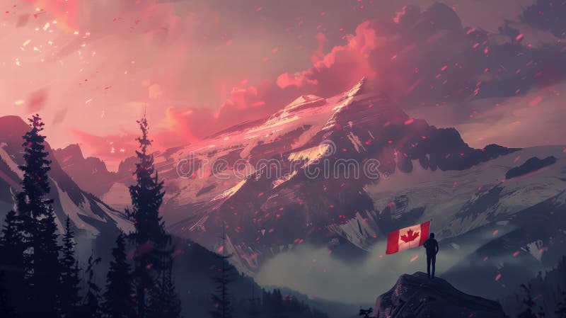 Canadian National Flag, Symbolizing Unity and Heritage with the Maple ...