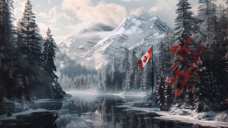 Canadian National Flag, Symbolizing Unity and Heritage with the Maple ...