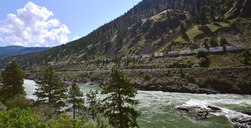 Canadian Pacific Train Above the Thompson River Editorial Stock Photo ...
